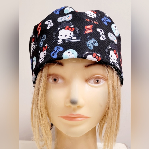 Accessories | Hello Kitty Super Gamer Black Medical Nurse Scrub Cap ...